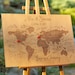 World Map Guest Book Wedding, Wooden Guest Book Sign, Map Guest Book ...