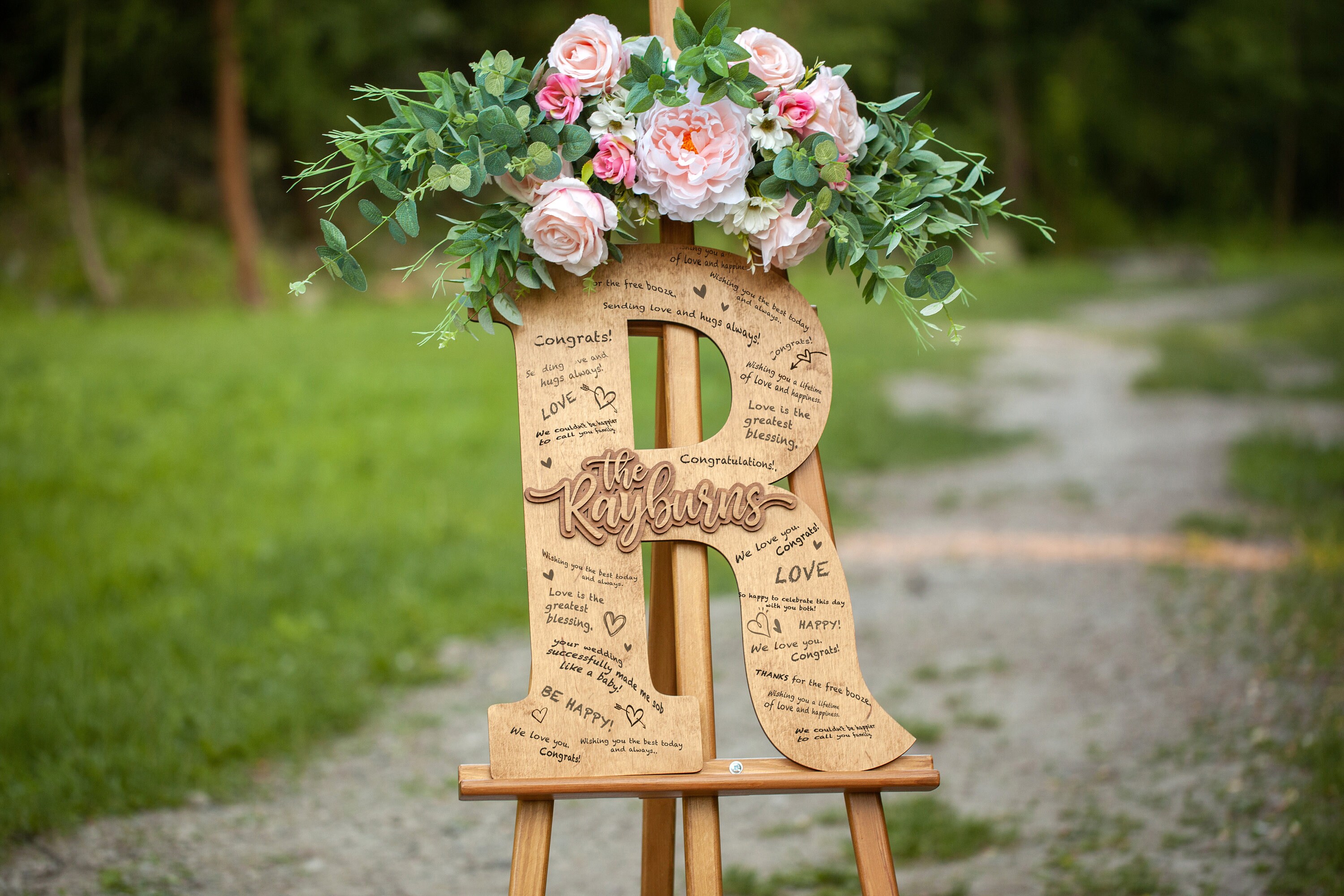 Wedding Guest Book, Alternative Initial Guest Book, Wood Sign Wedding ...