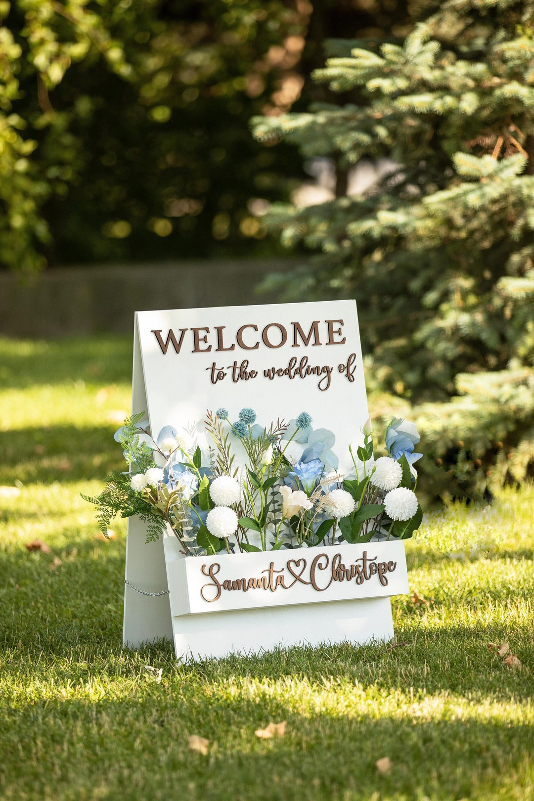 Personalized Flower Box Welcome Sign, Custom Boho Wedding Decor, Custom ...