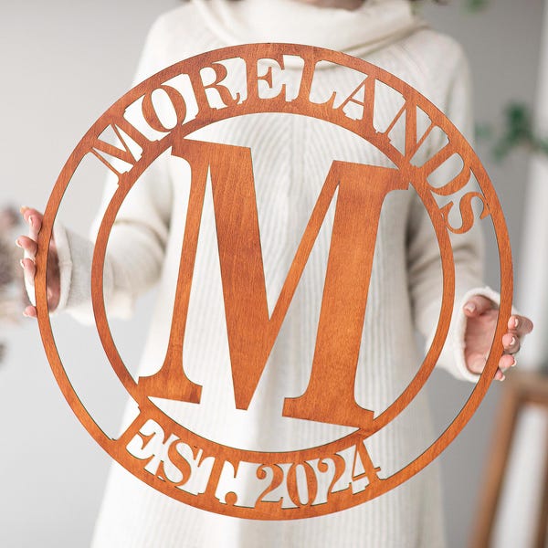 Family Monogram Sign - Etsy