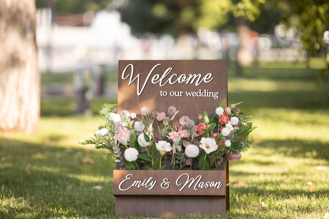 Personalized Flower Box Welcome Sign Custom Wedding Decoration, Rustic ...