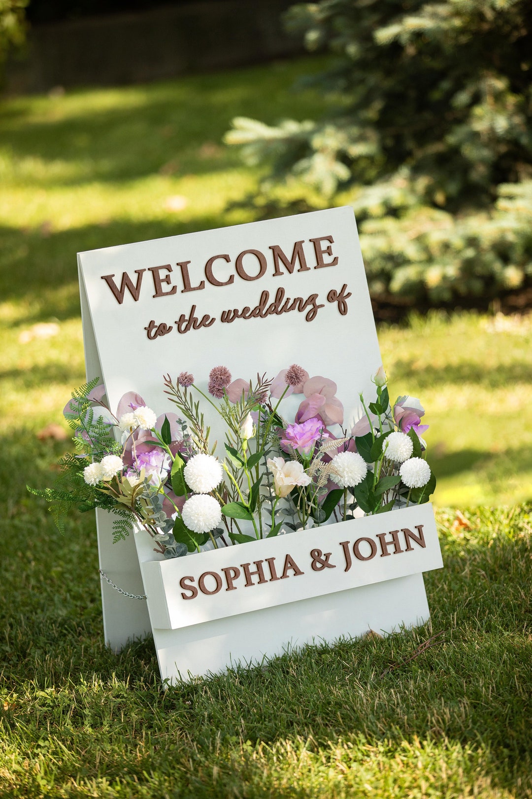 Personalized Flower Box Welcome Sign Ideal Wedding Couple Gift ...