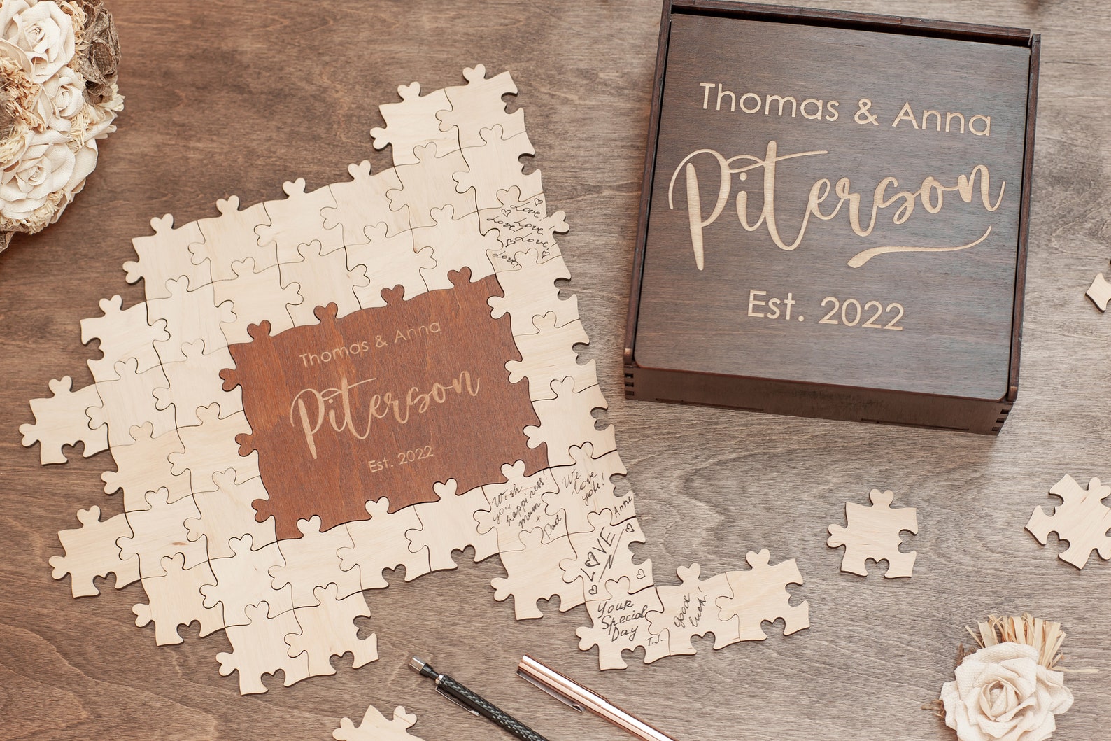 Wedding Guest Book Puzzle Alternative Guest Book Puzzle Wooden Guest ...