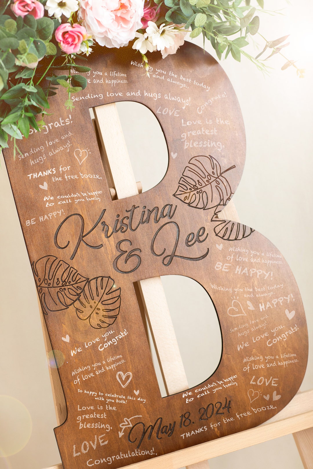 Personalized Guest Book Alternative Letter, Wedding Guest Book Custom ...