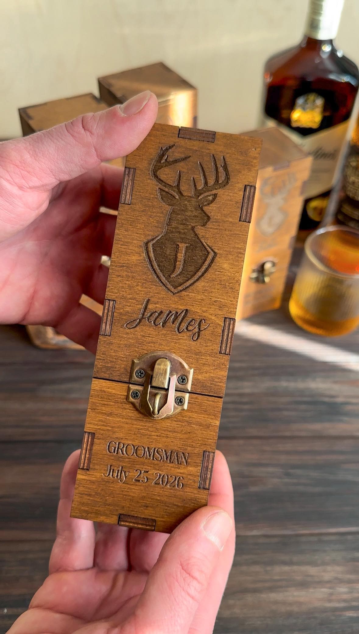 Personalized Groomsman Alcohol Box, Bachelor Party Gift Set, Wooden ...