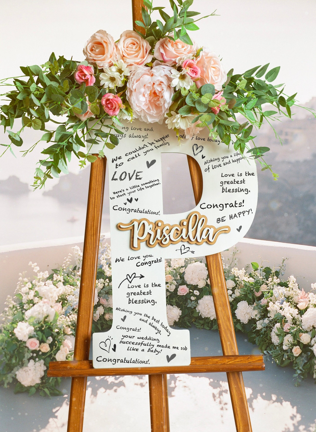 Personalized Wedding Guest Book Letter Form, Wood Wedding Guestbook ...