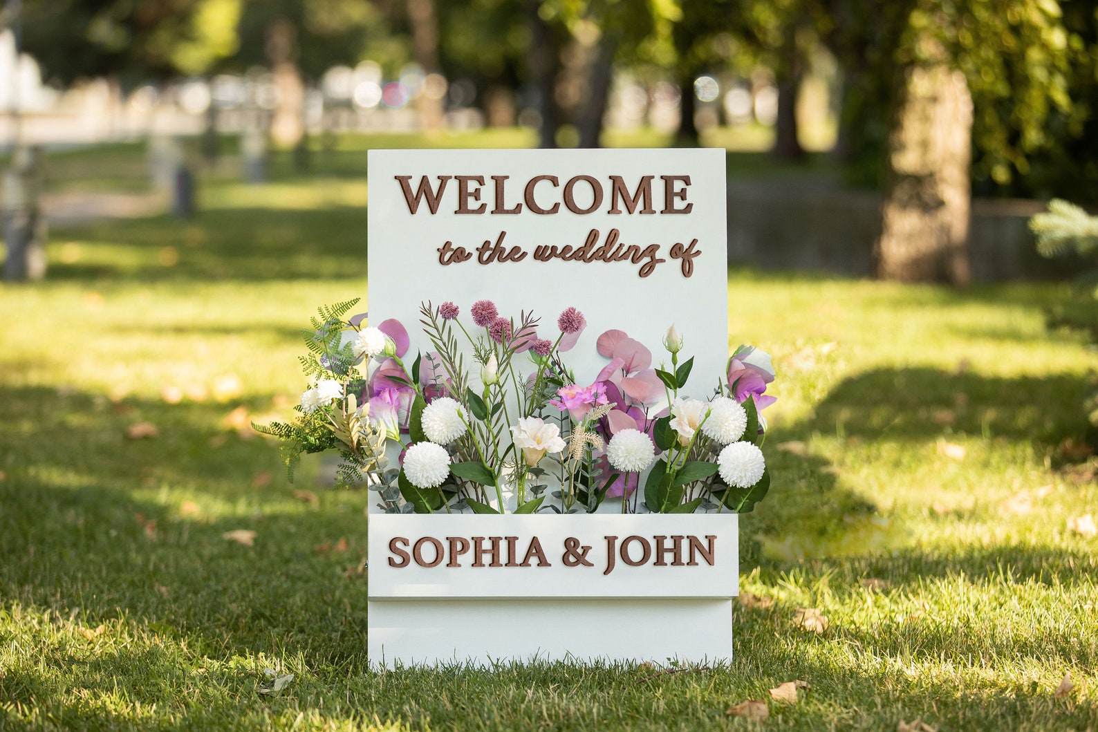 Wedding Welcome Sign Wooden Event Decor for Wedding Party, Flower Box ...