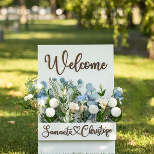 Flower Box Welcome Sign, Personalized Wedding Welcome Sign, Custom ...