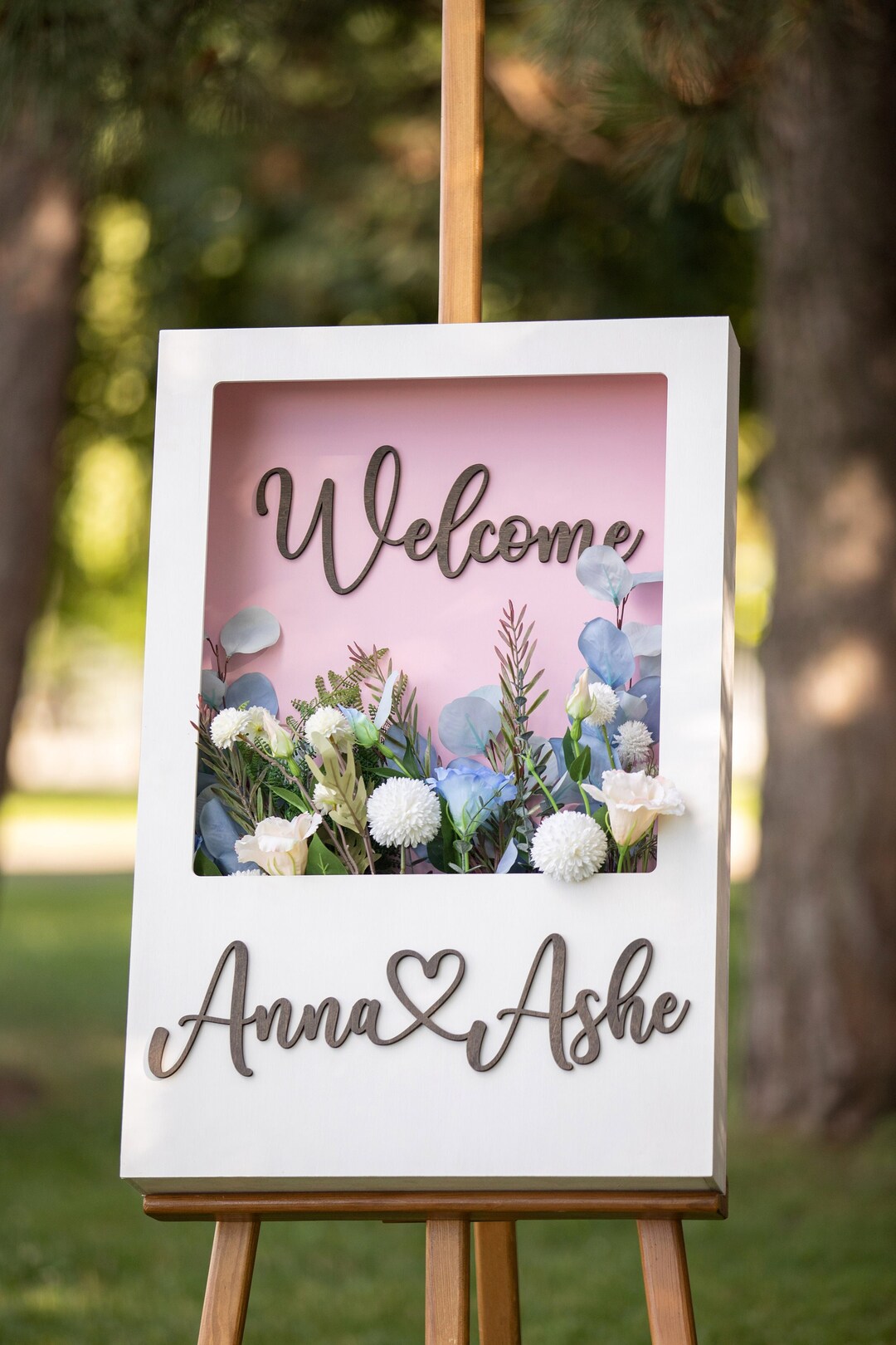 Flower Box Welcome Sign Wedding, Personalized Flower Sign for Boho ...