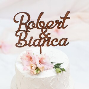 Monogram Cake Topper With Names Personalized Cake Topper - Etsy