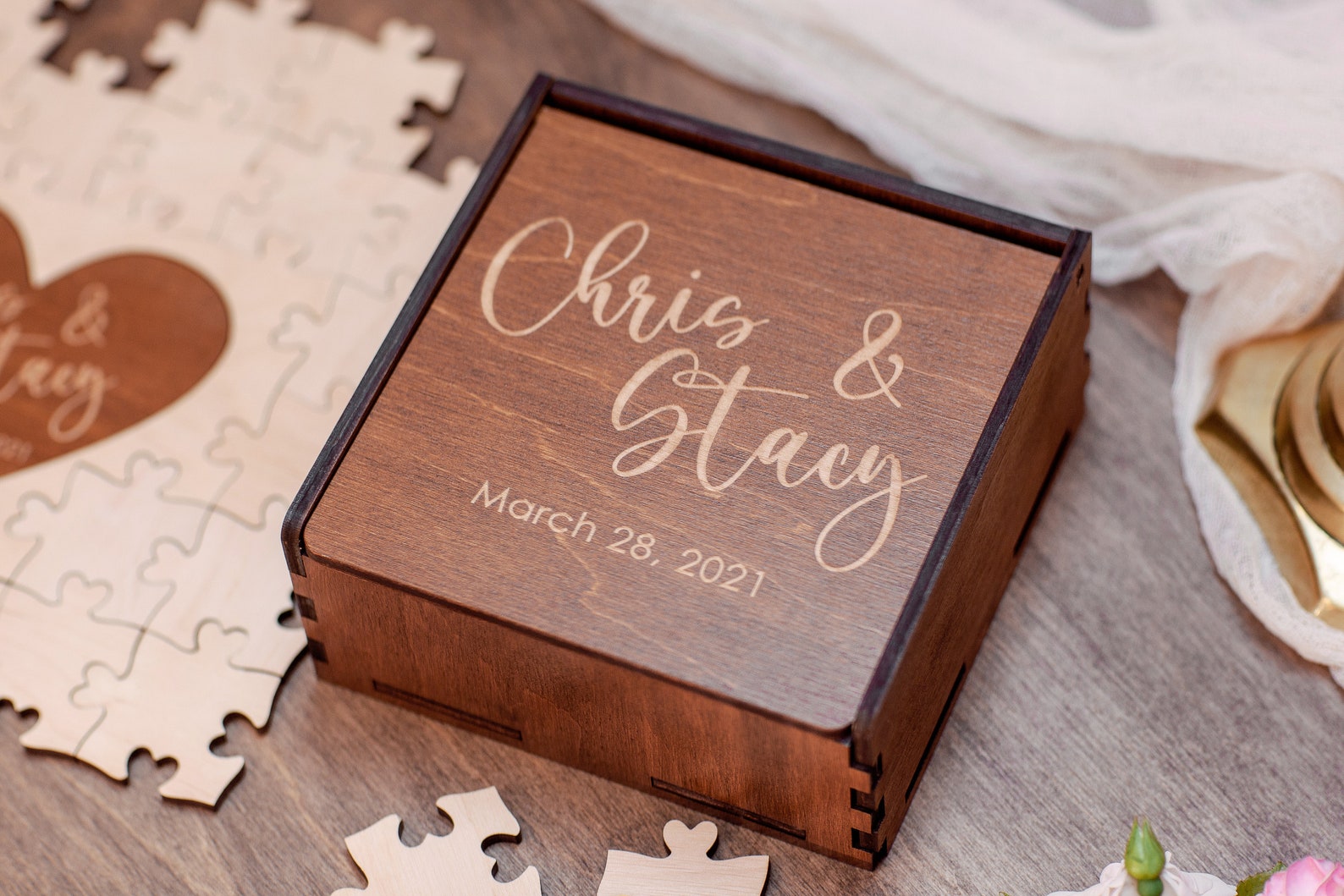 Personalized Puzzle Wedding Guest Book Birthday Party Wooden - Etsy