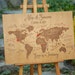 World Map Guest Book Wedding, Wooden Guest Book Sign, Map Guest Book ...