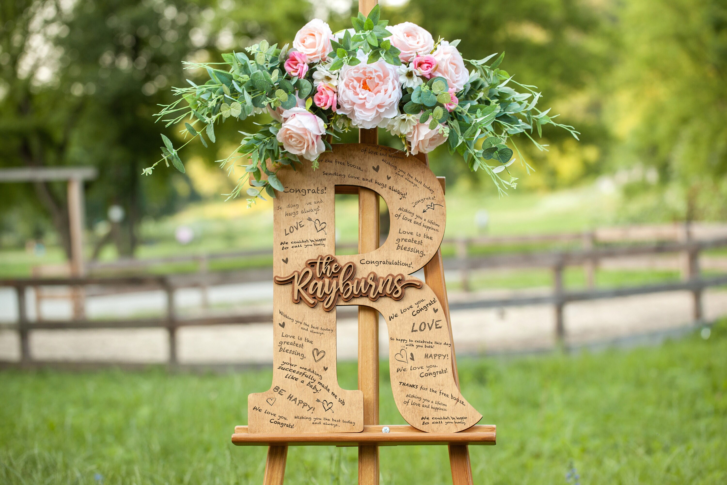 Wedding Guest Book, Alternative Initial Guest Book, Wood Sign Wedding ...