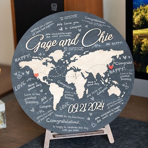 World Map Wedding Guest Book Alternative, Adventure Awaits Guest Book ...