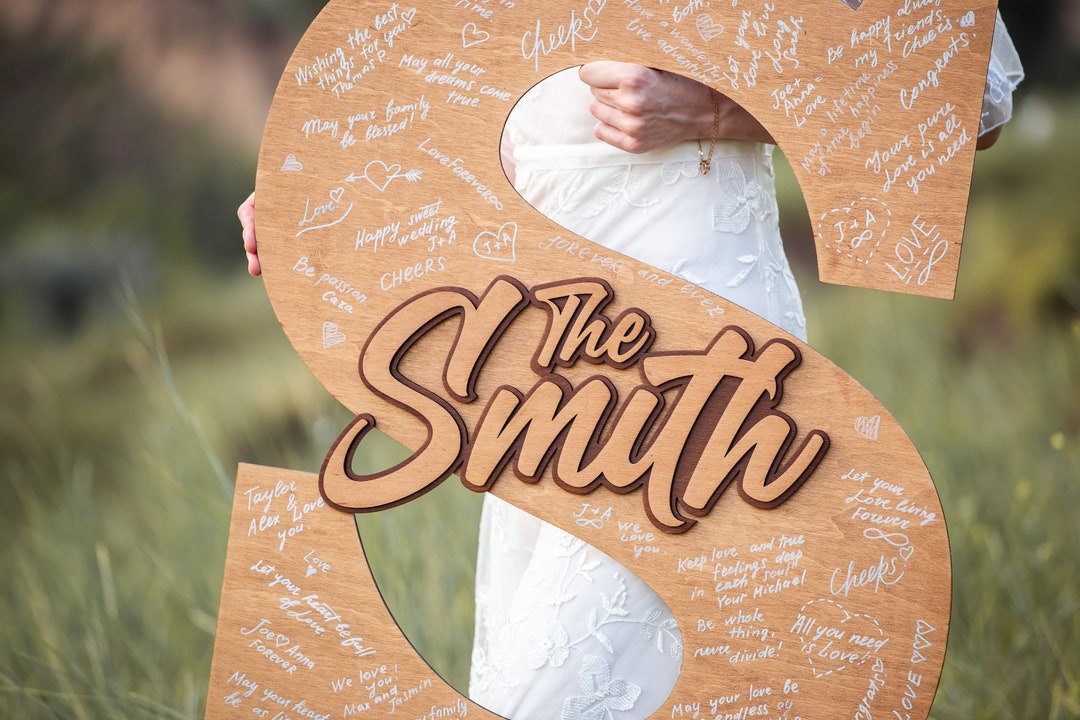 Wooden Letter Guest Book Wedding Guest Book Alternative Guest - Etsy