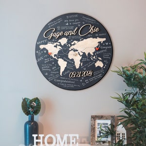 World Map Wedding Guest Book Alternative, Adventure Awaits Guest Book ...