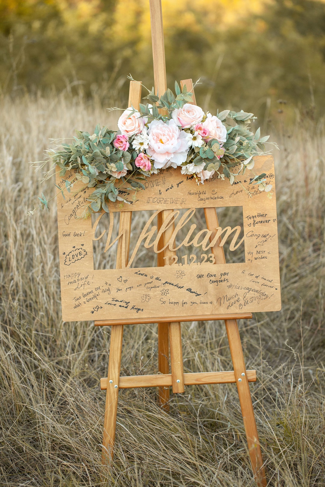 Custom Guest Book Wedding, Wooden Alternative Guest Book Sign, Guest ...