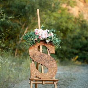 Personalized Wooden Guest Book Sign, Alternative Guest Book Letter for ...
