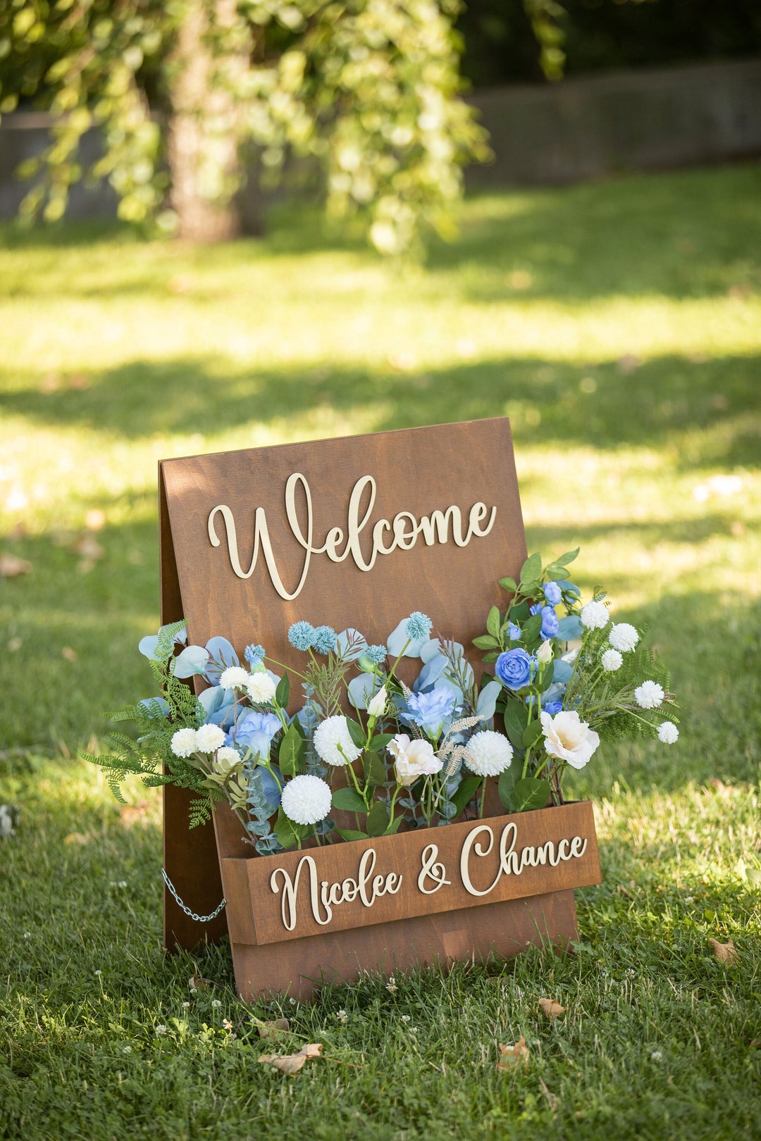 Custom Flower Box Welcome Sign, Wedding Decoration Party Sign, Wooden ...