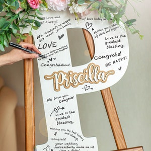 Personalized Wedding Guest Book Letter Form, Wood Wedding Guestbook ...