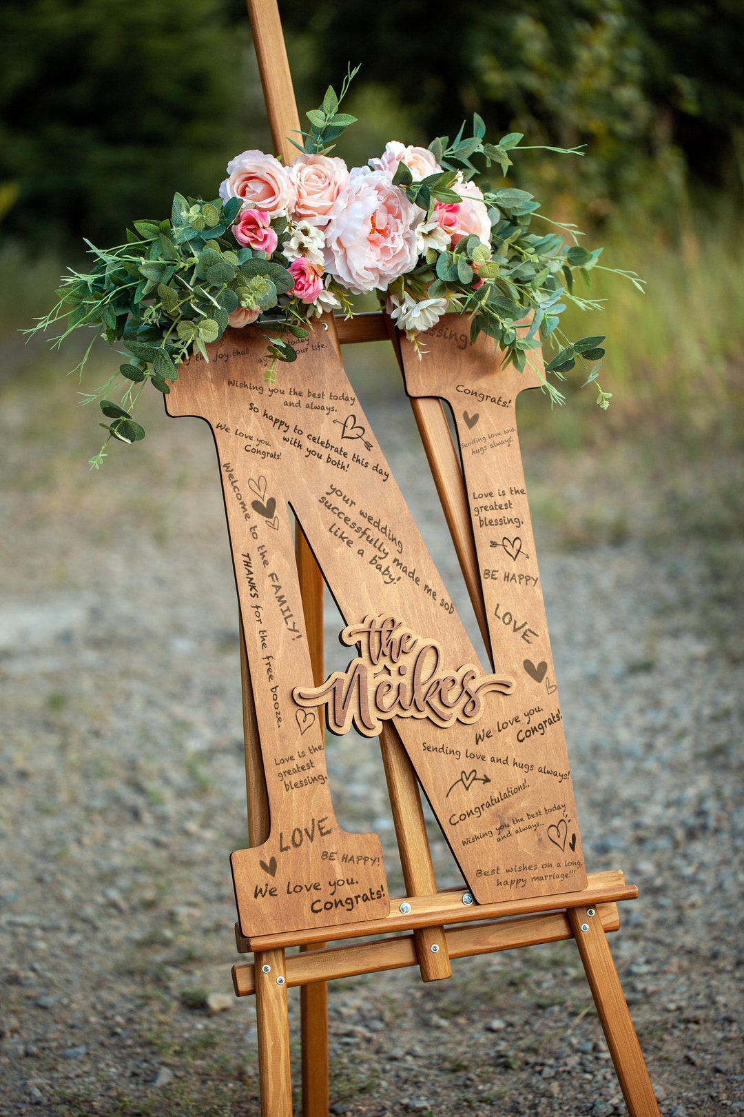 Wedding Guest Book Wooden Letters Guest Book, Alternative Guest Book 3D ...