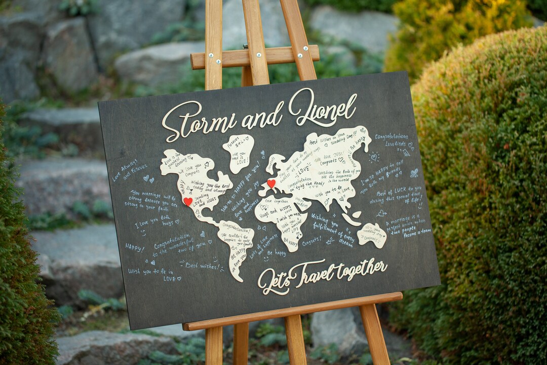 Buy Alternative Wedding Guest Book, World Map Guest Book, Adventure ...