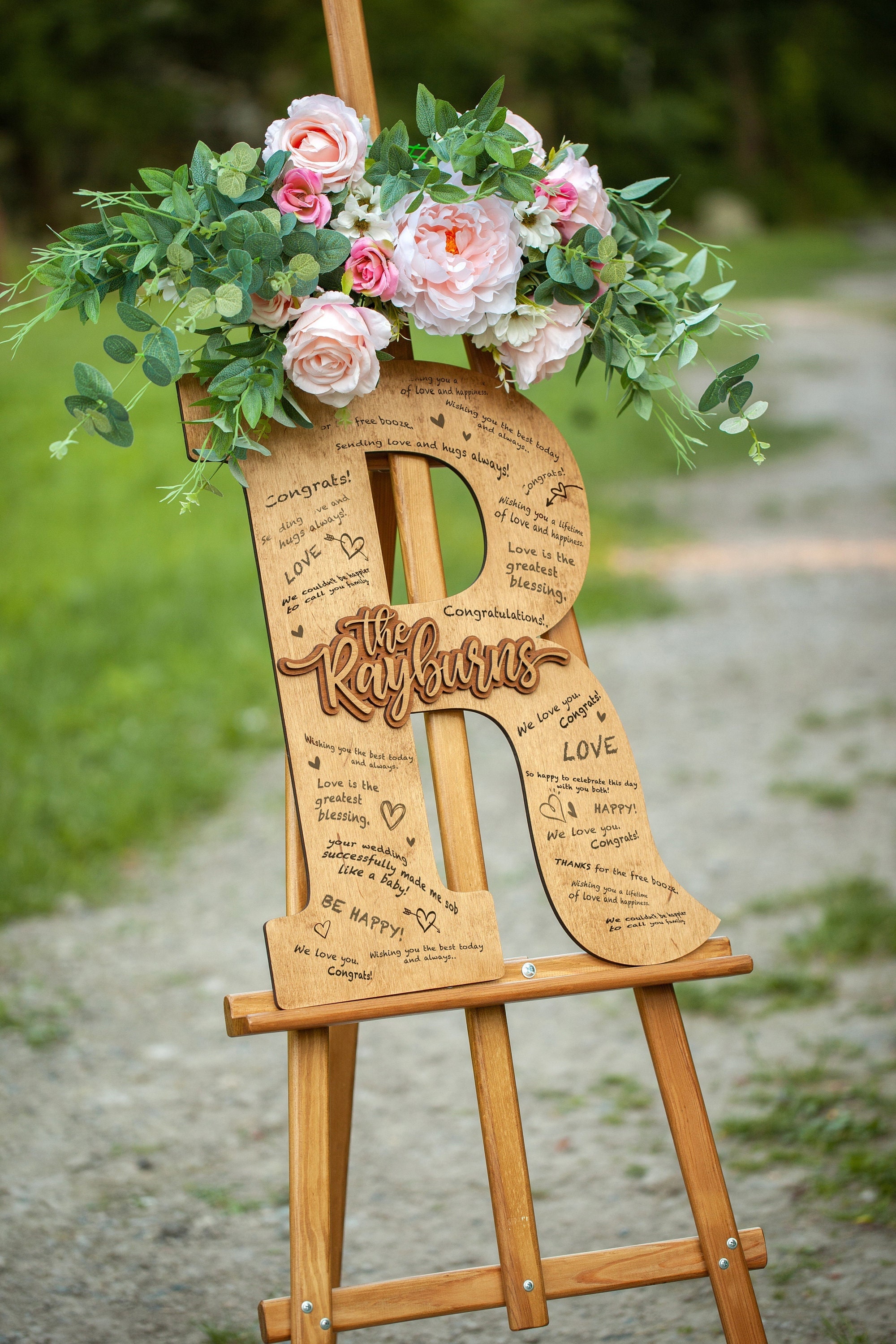 Wedding Guest Book, Alternative Initial Guest Book, Wood Sign Wedding ...