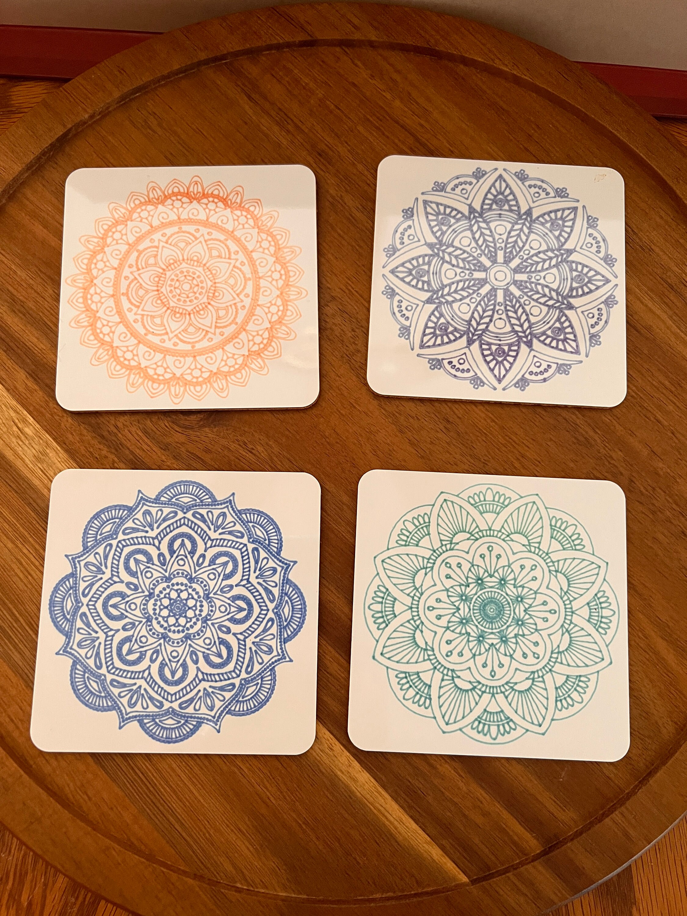 Mandalas- Square MDF (medium Density Fiberboard) Set of 4 Coasters - Etsy