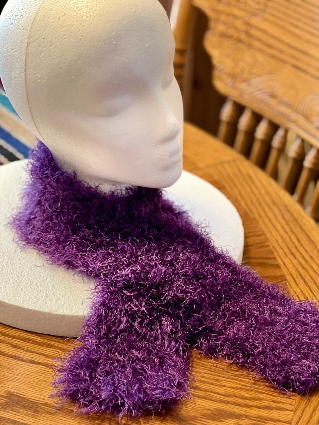 Crocheted Boas - "the Ascot" Colorful Eyelash Yarn Scarf - Etsy