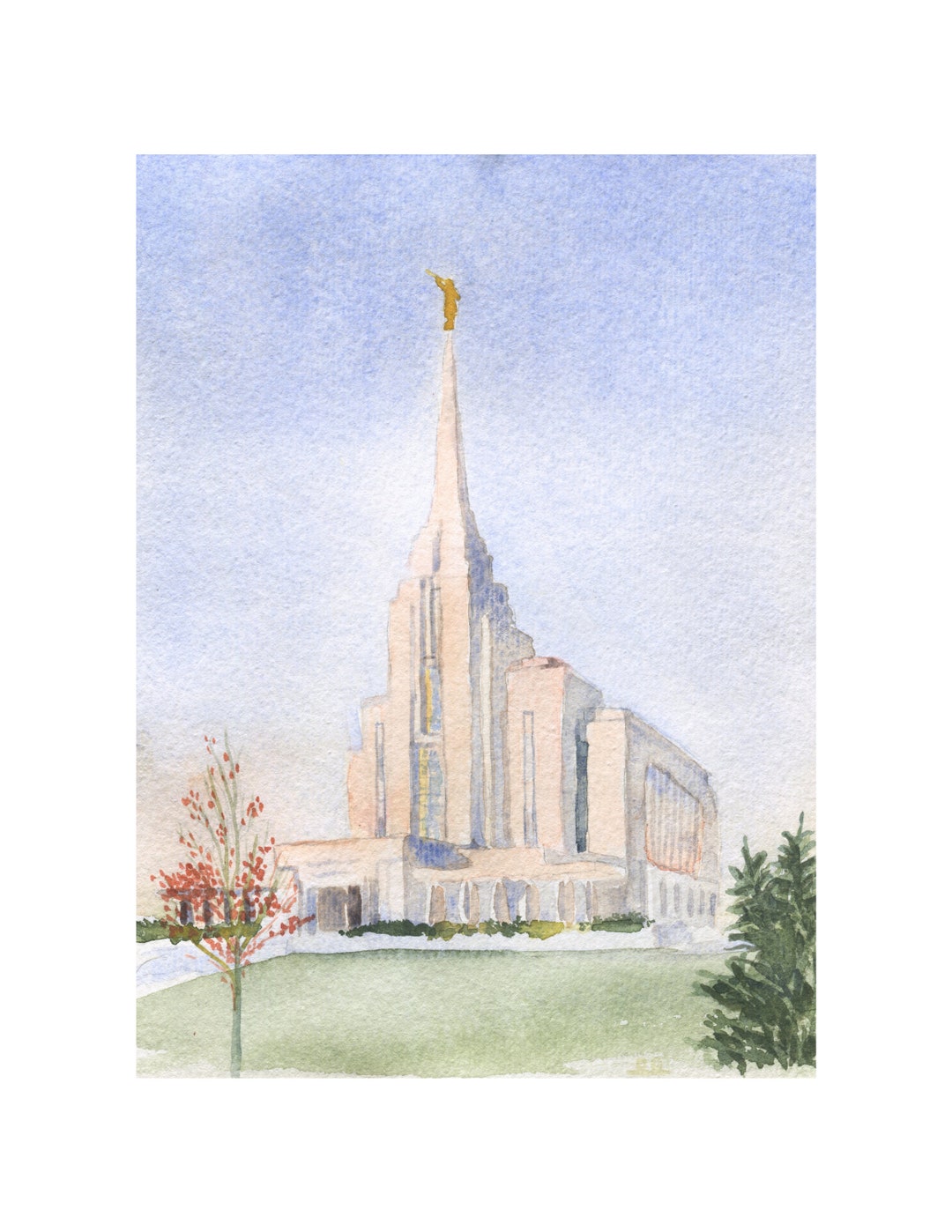 Watercolor Painting of the Rexburg, Idaho LDS Temple - Etsy