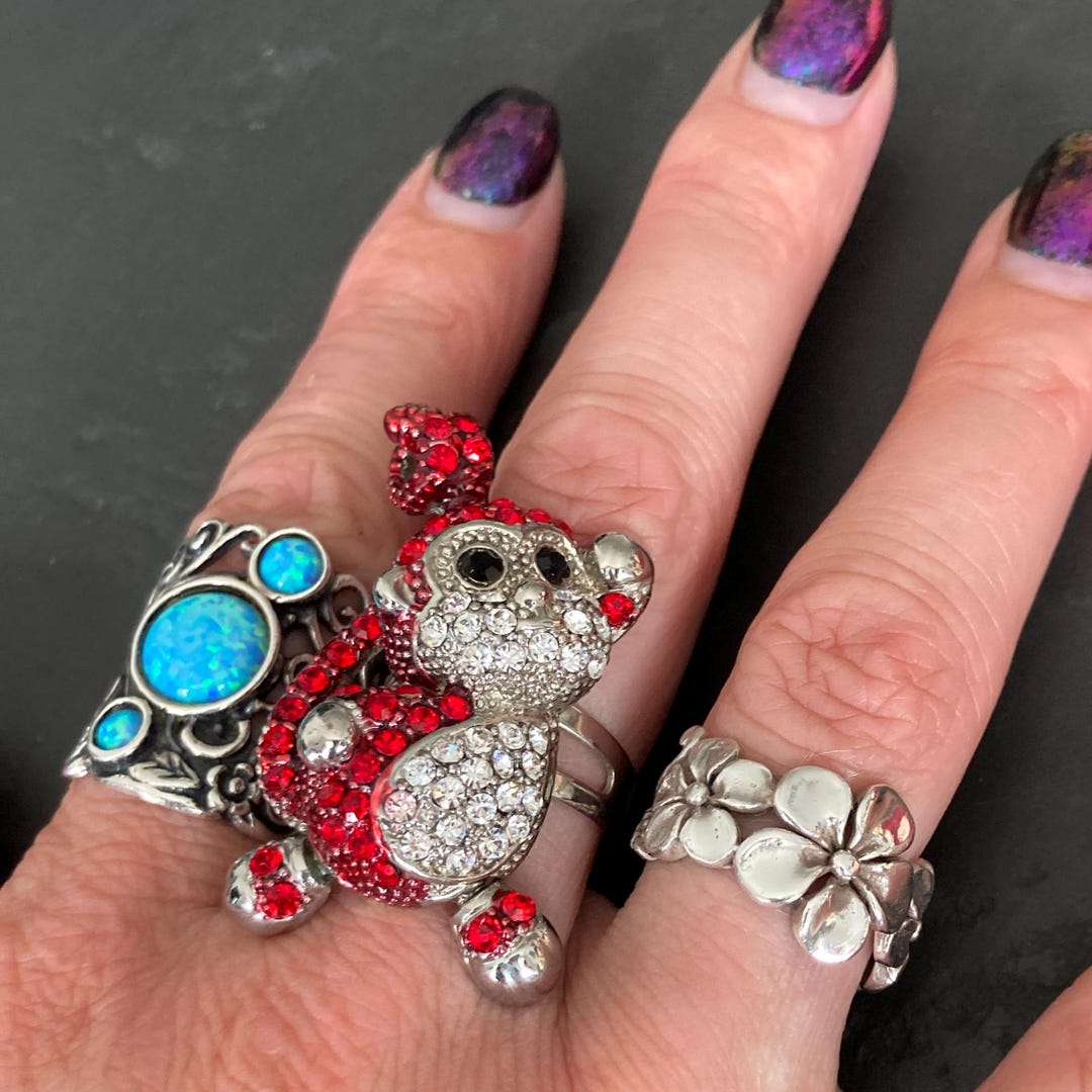 Adjustable Vintage Butler and Wilson MONKEY Ring, Quirky Animal Ring ...