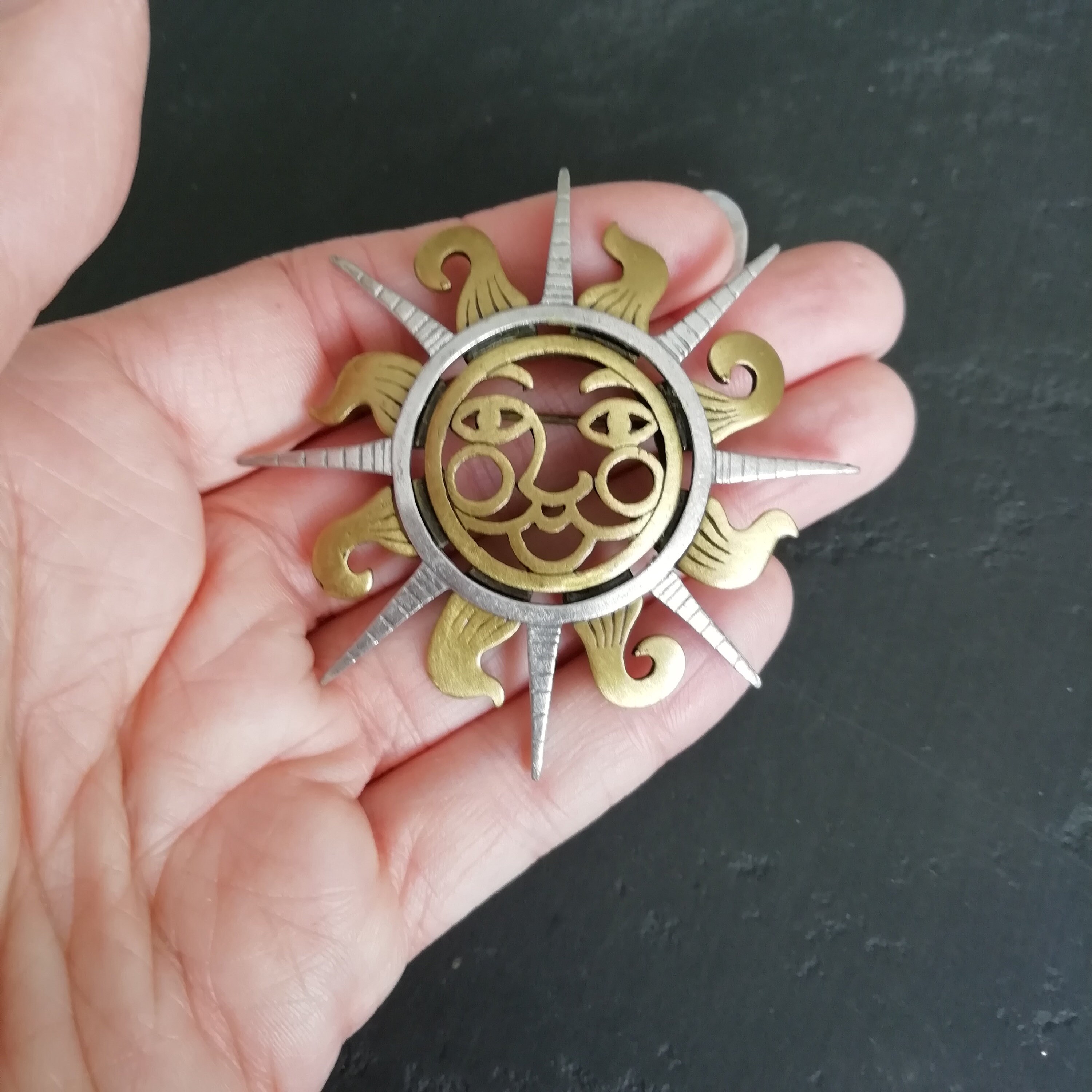RETRO Celestial SUN Pin JJ Pewter Brooch Vintage Sun Brooch - Etsy UK