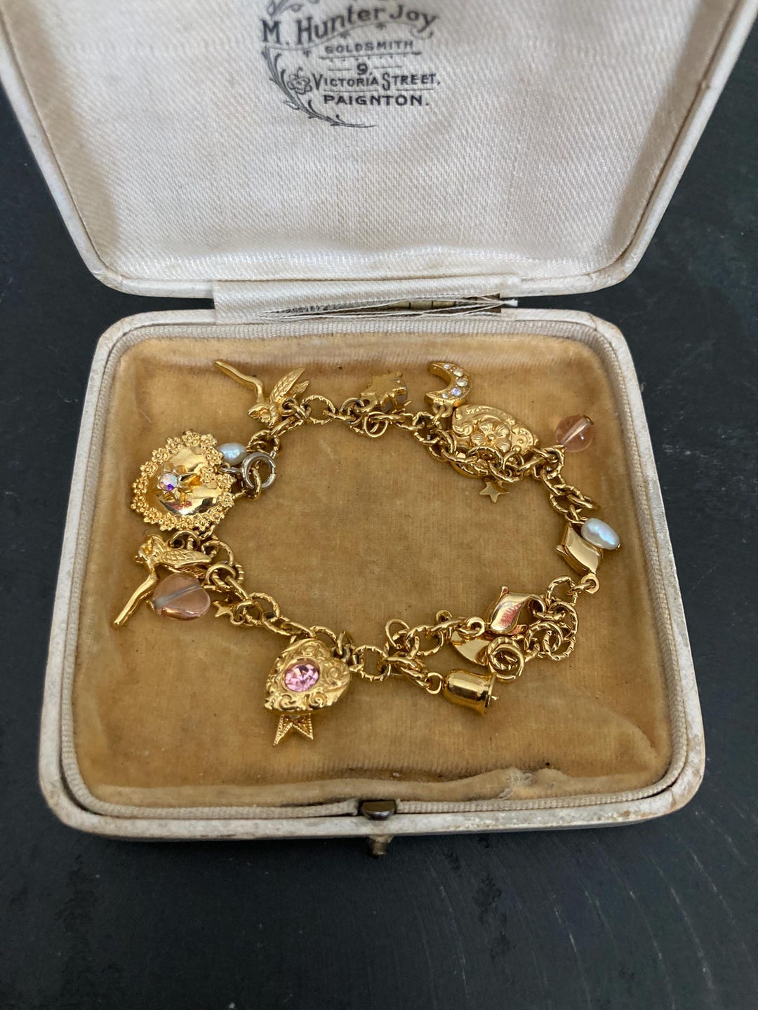 90s Charm Bracelet, Vintage Pretty KIRKS FOLLY Kitsch Celestial Jewelry ...