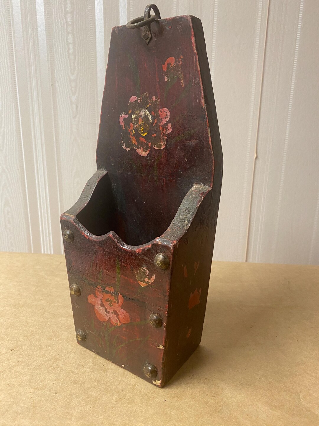 A Vintage Wooden Wall Pocket - Etsy