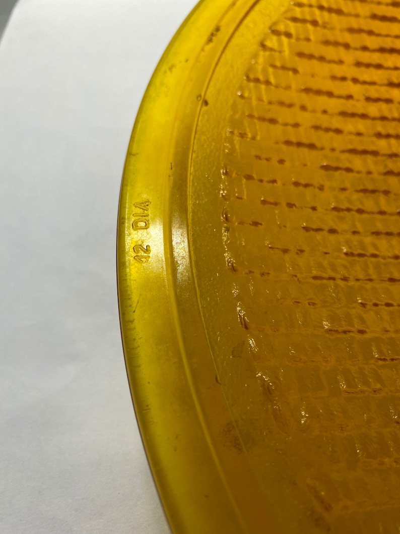 An Old & Vintage 12" Amber Traffic Light Lens - Etsy