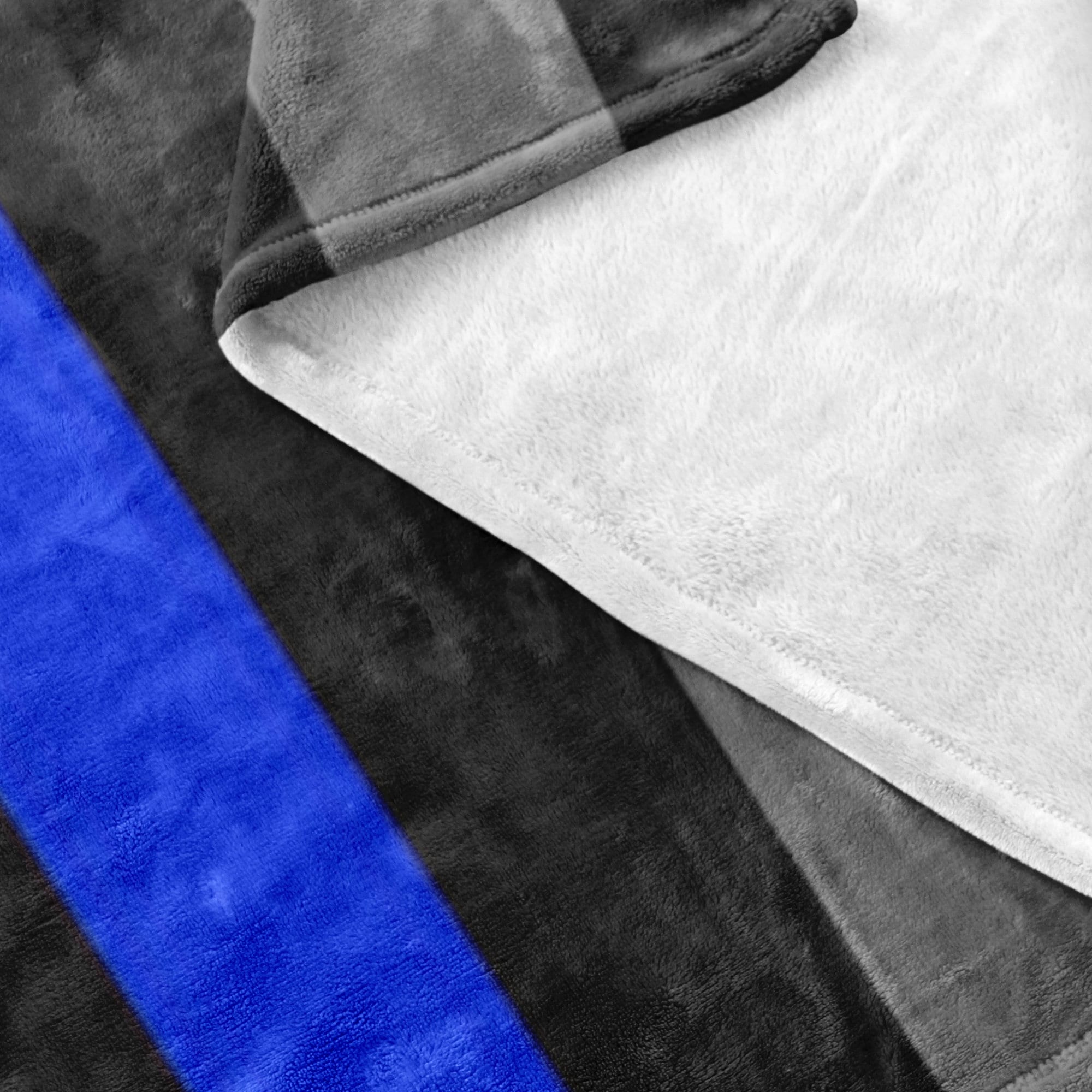 Personalized | Thin Blue Line | American Flag | Fleece Blanket | Police ...