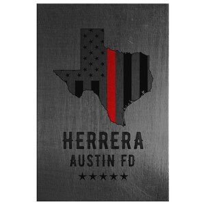 Personalized Thin Red Line Flag Texas Canvas Wall Art Firefighter Gift ...