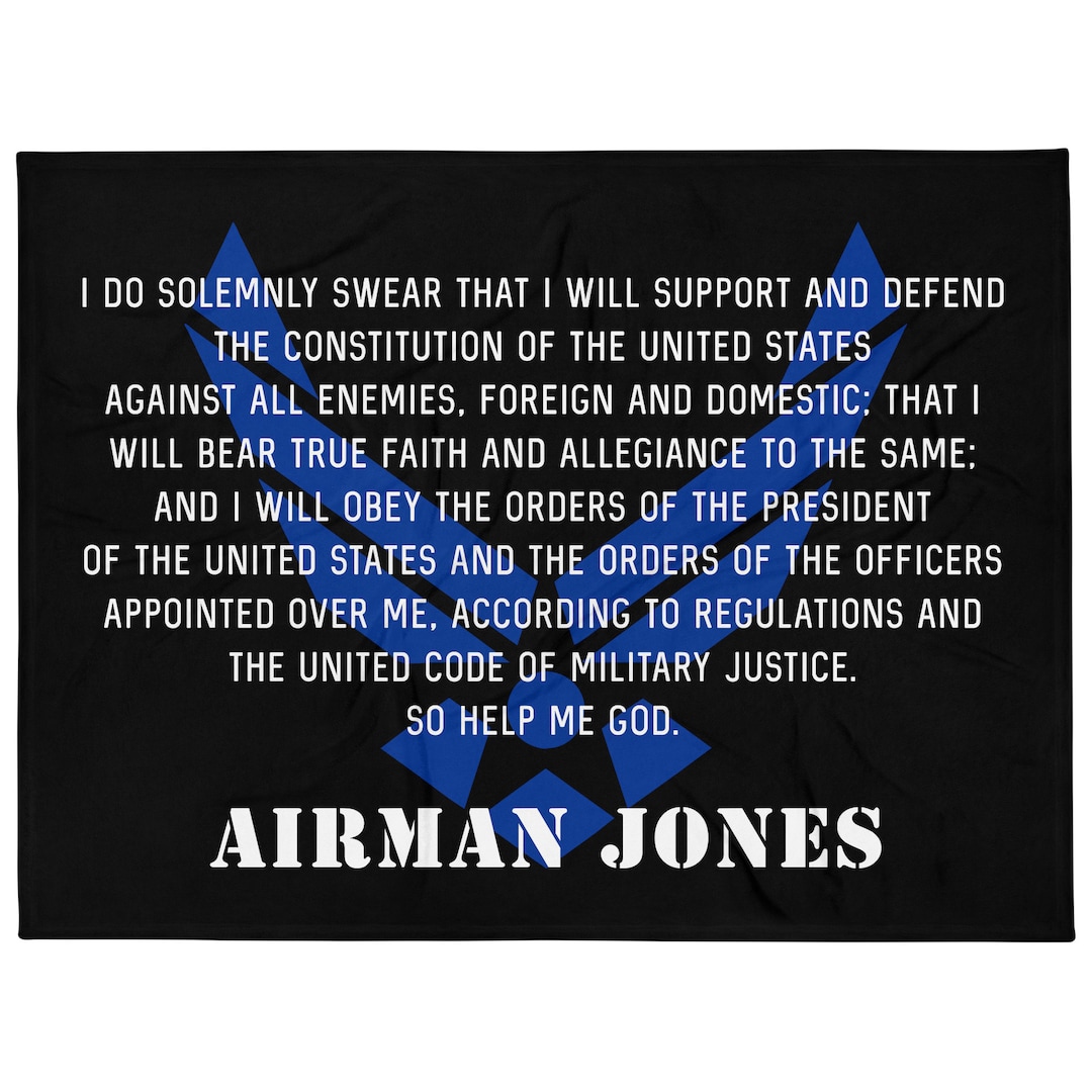 Personalized United States Air Force Oath of Enlistment Fleece Blanket ...