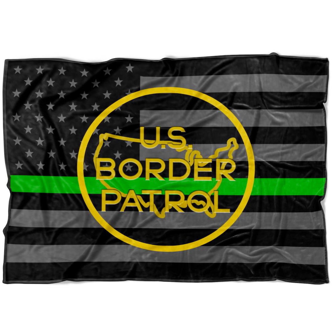 US Border Patrol Thin Green Line American Flag Fleece Blanket - Etsy
