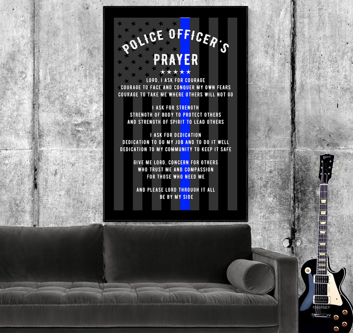 Police Officer Prayer Canvas Wall Art Personalized Police - Etsy