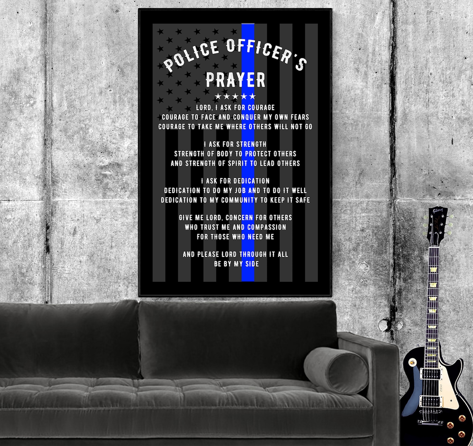 Police Officer Prayer Canvas Wall Art Personalized Police - Etsy