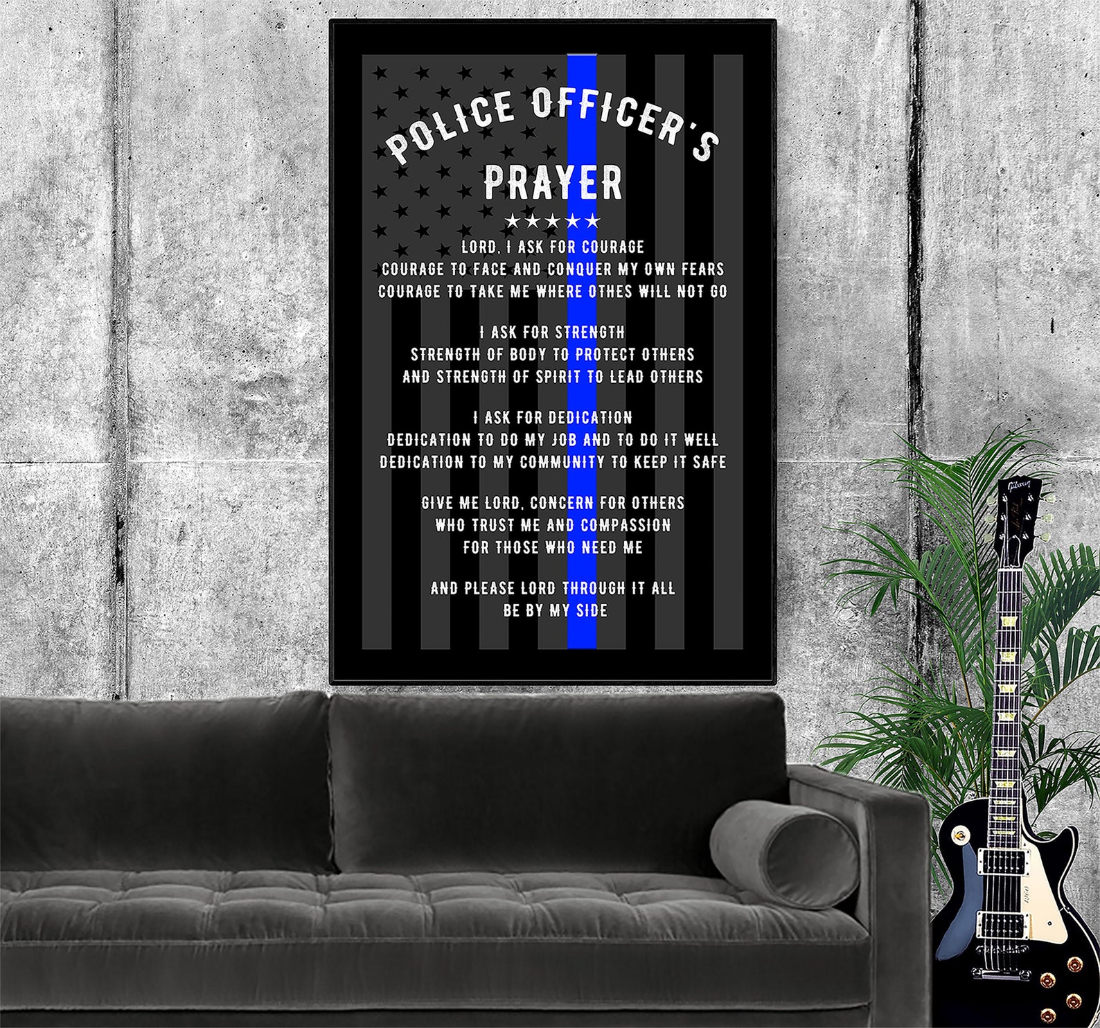 Police Officer Prayer Canvas Wall Art Personalized Police | Etsy