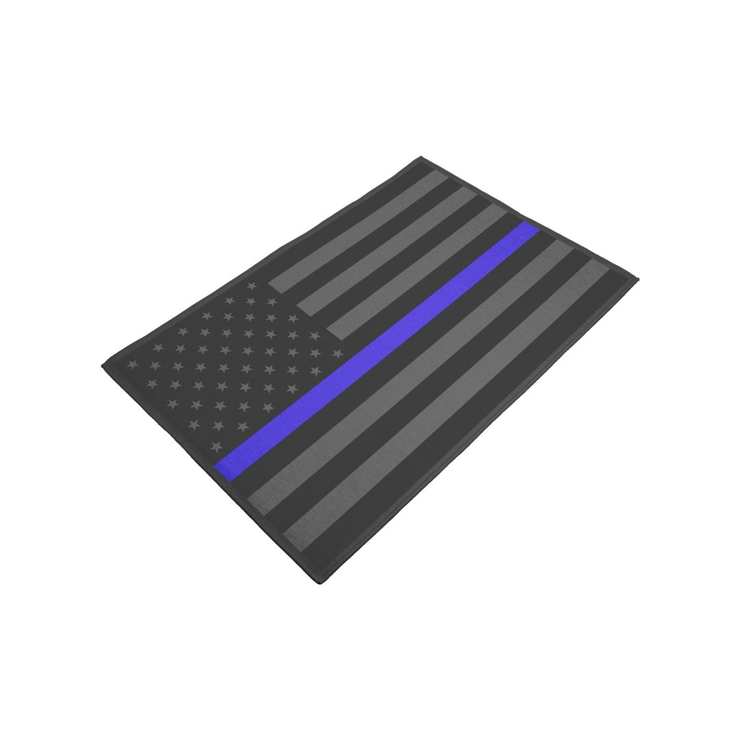 Thin Blue Line American Flag Area Rug Police Officer Gifts Police Wife ...
