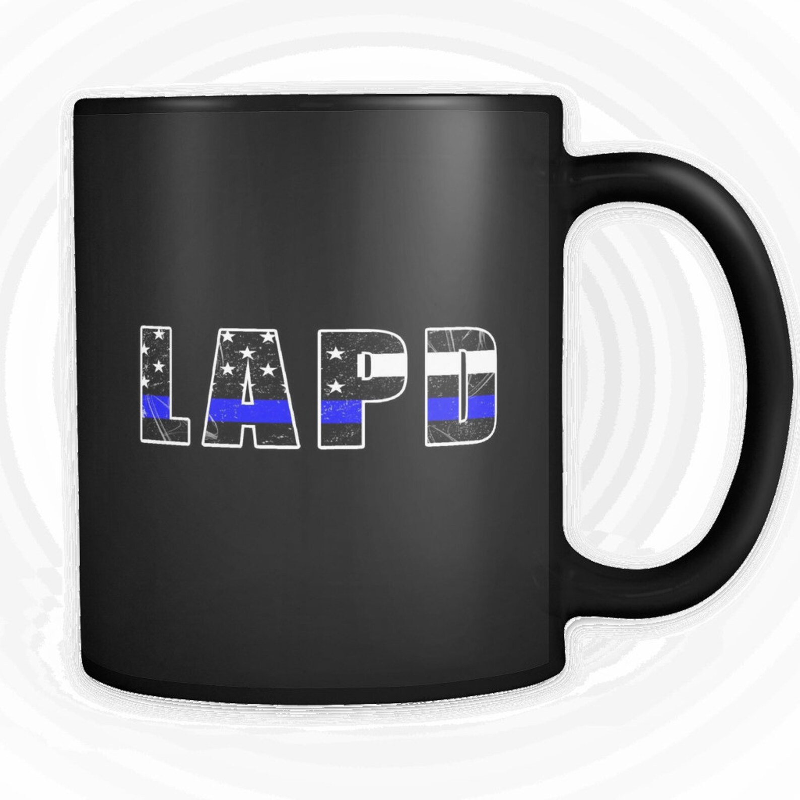 Thin Blue Line Flag | LAPD | Los Angeles Police Department | Coffee Tea ...