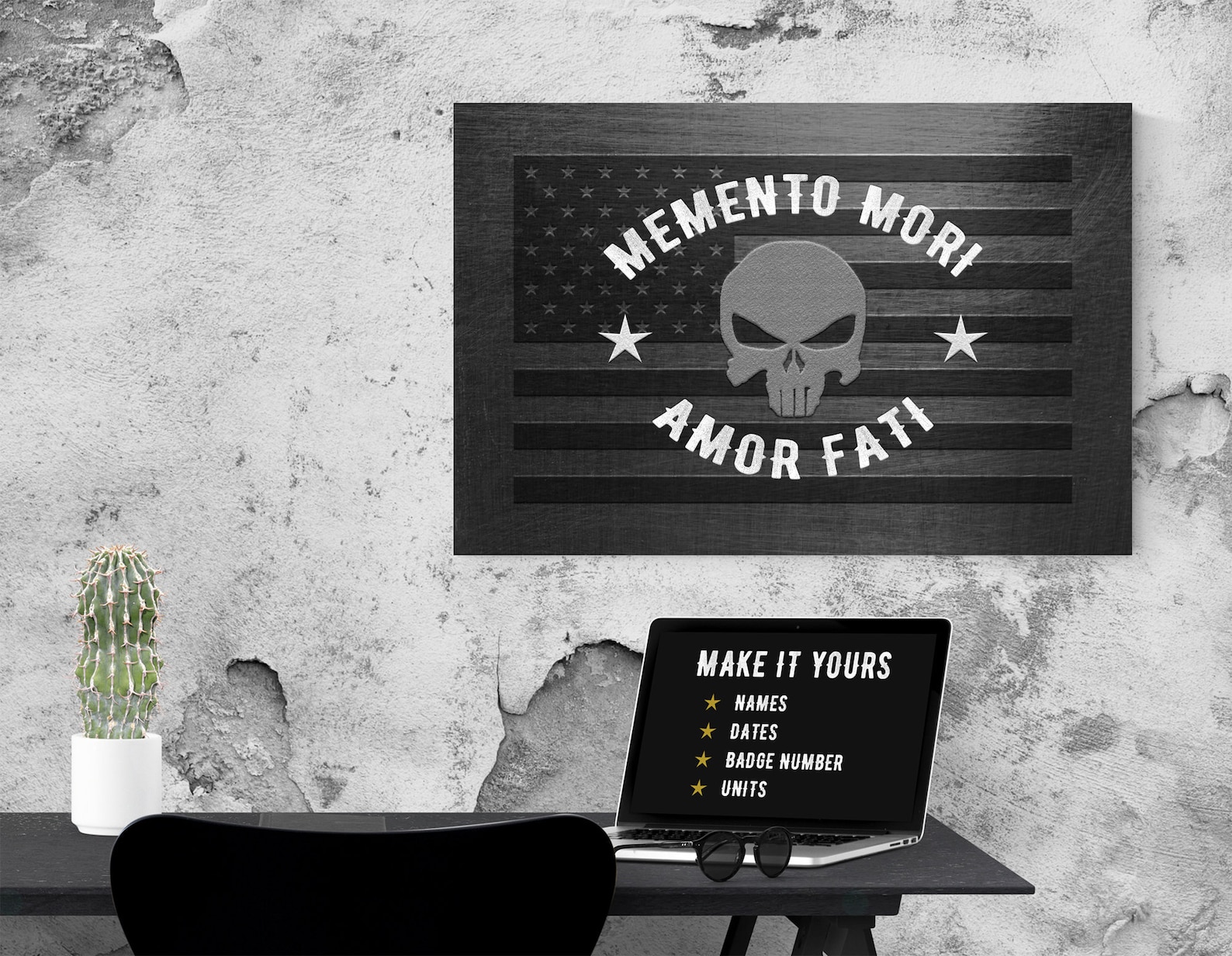 Amor Fati | Memento Mori | Canvas Wall Art | Police Officer Gifts ...
