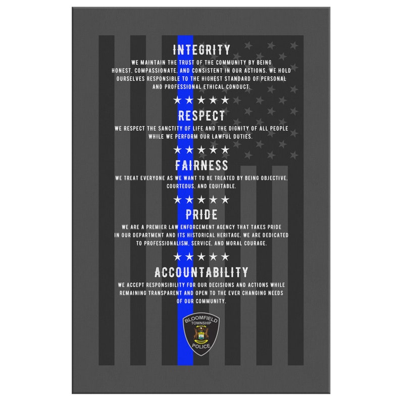 Custom Integrity Oath Thin Blue Line American Flag | Etsy