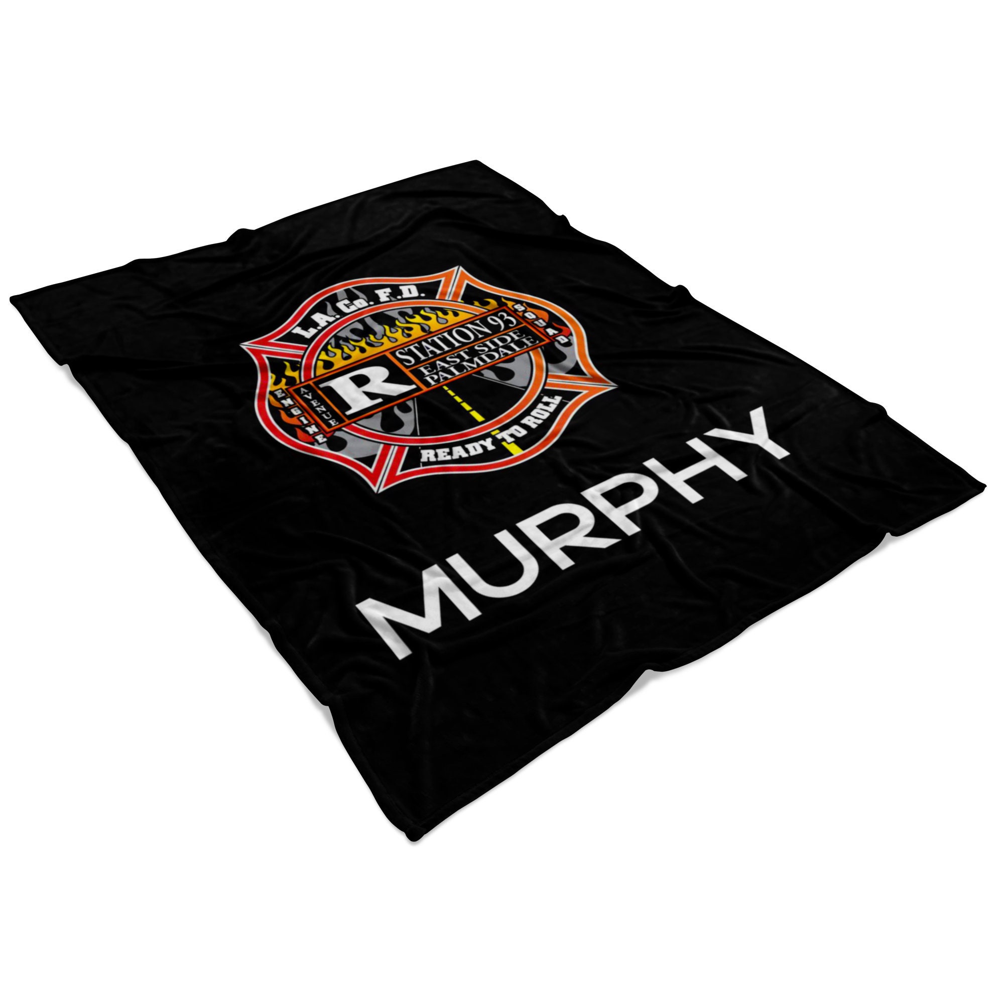 Personalized Firefighter Maltese Cross Fleece Blanket Thin Red | Etsy