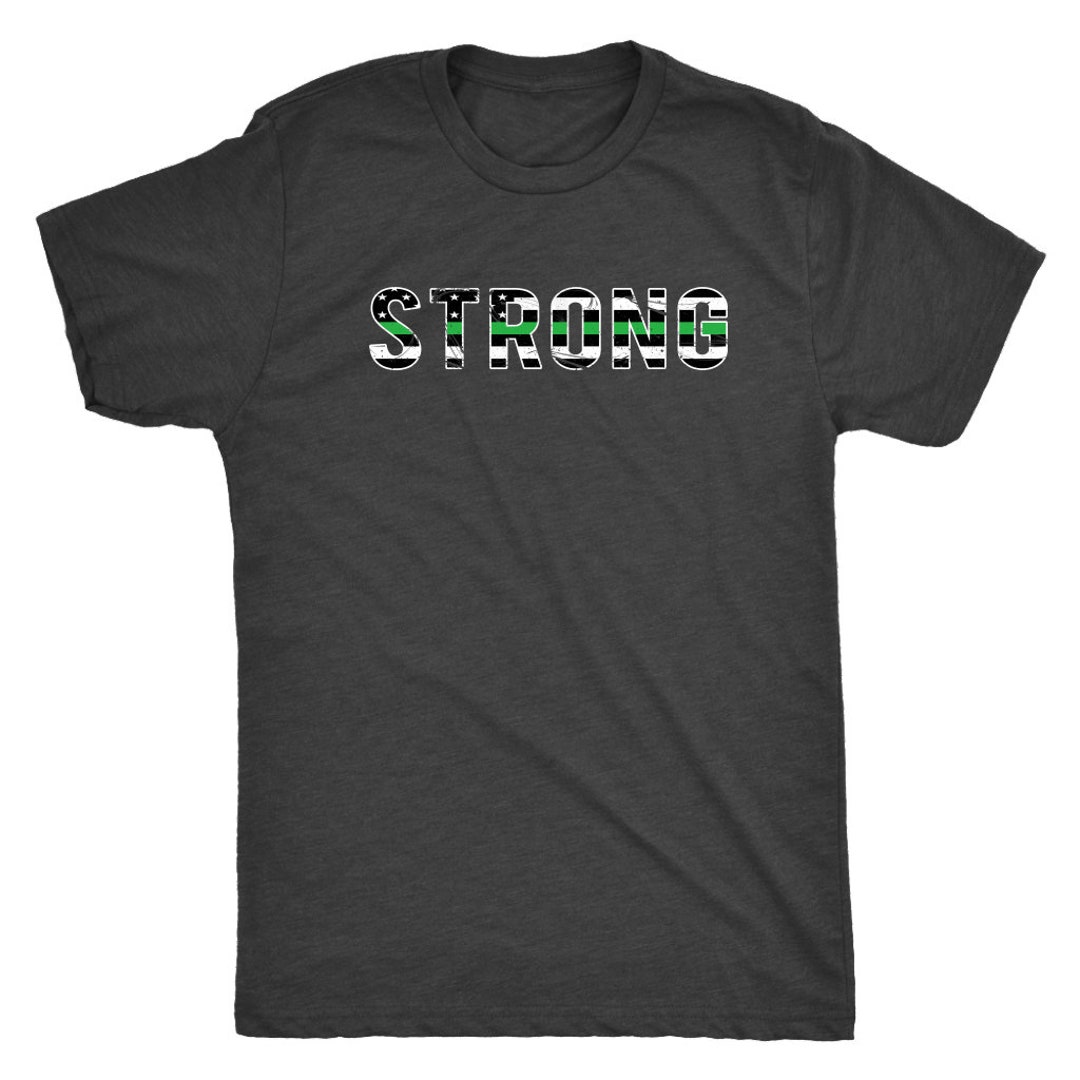 Men's Thin Green Line Tee Shirt| Flag | Strong Distressed | Military ...