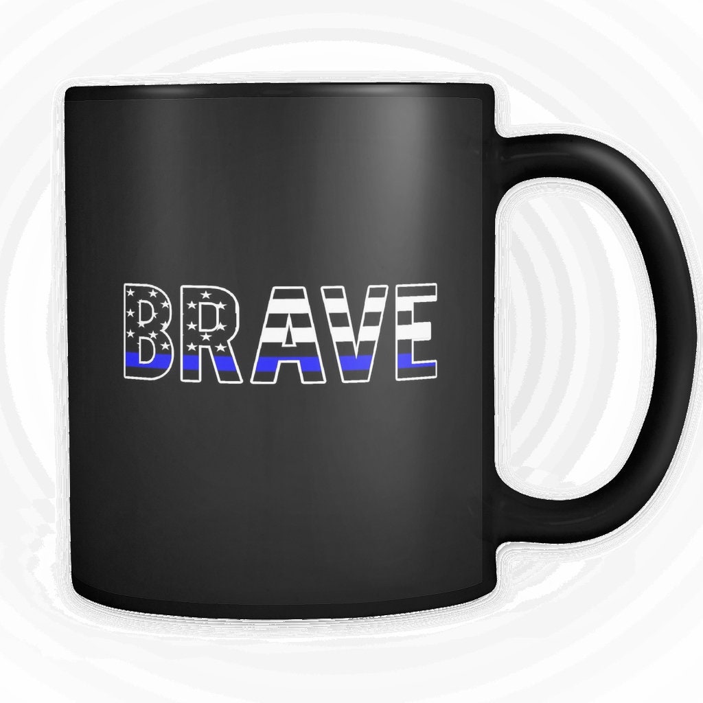 Customizable Brave Thin Blue Line American Flag Police | Etsy