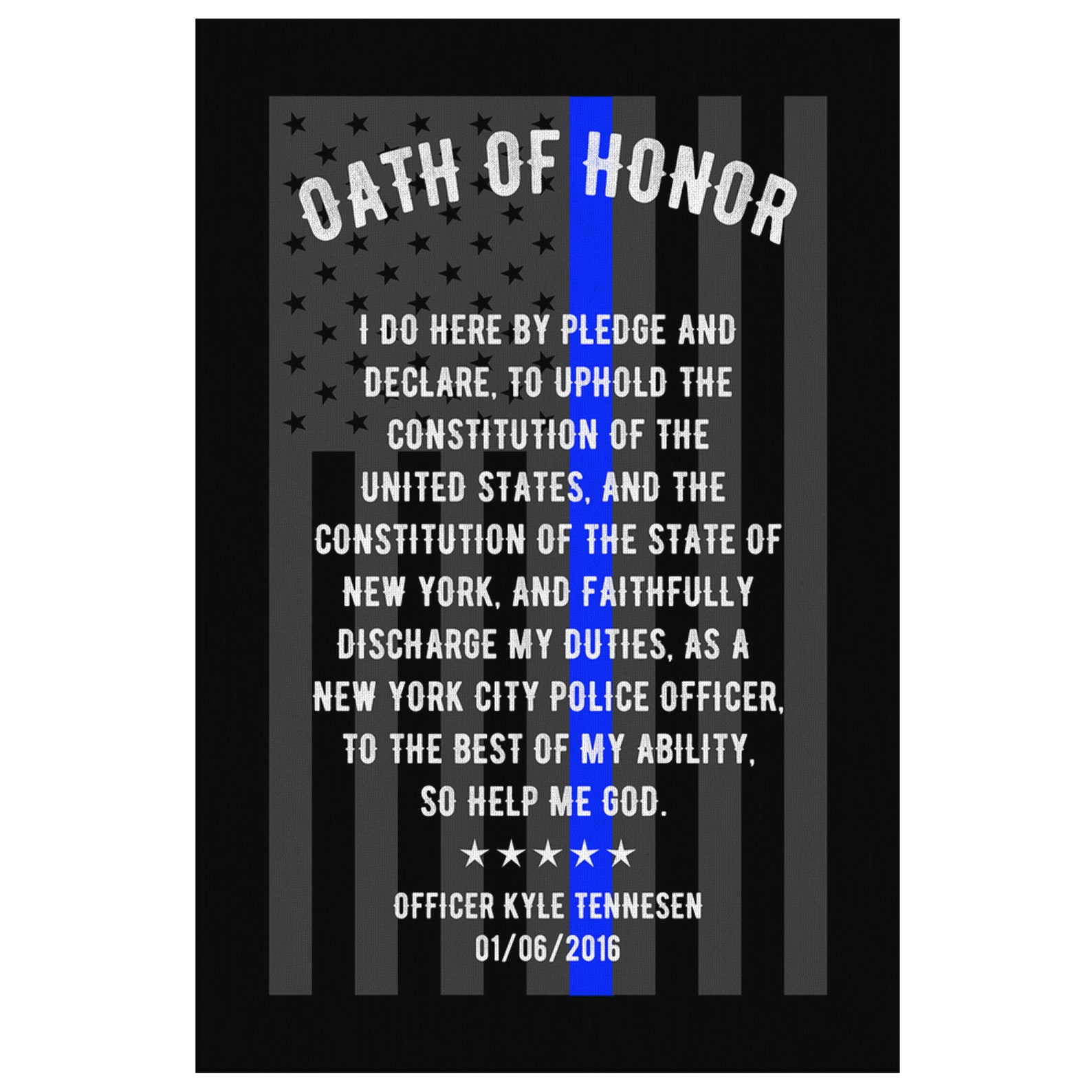 Personalized New York City Police Department Oath of Honor - Etsy